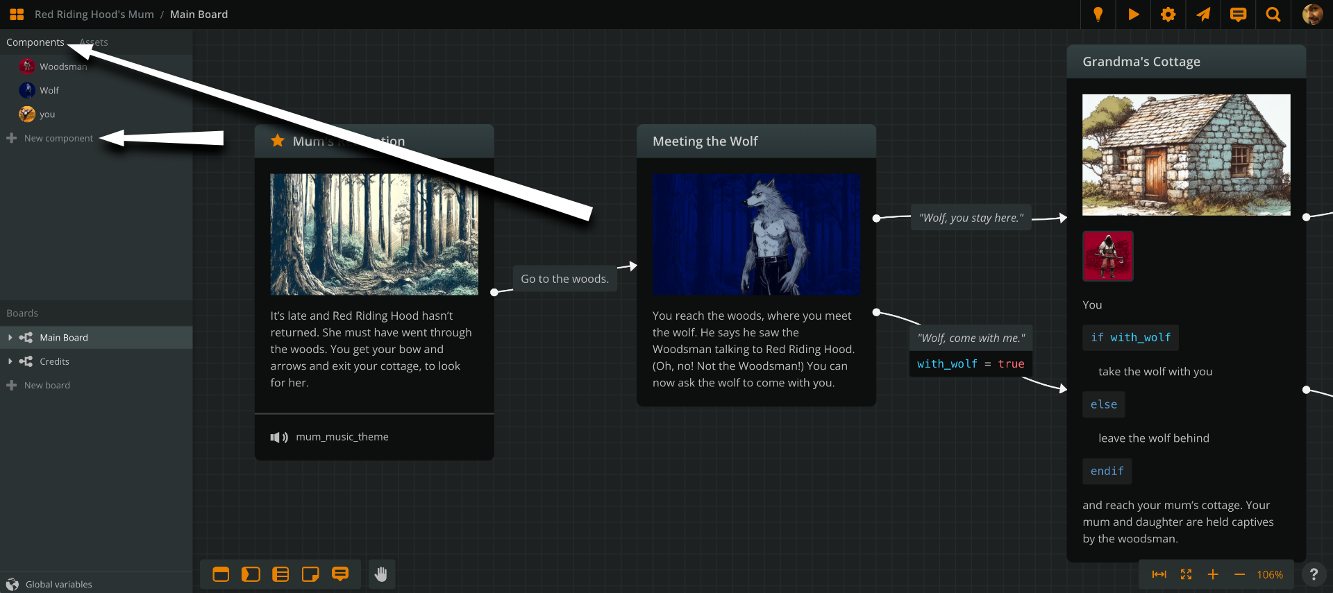Write your interactive story in Arcweave